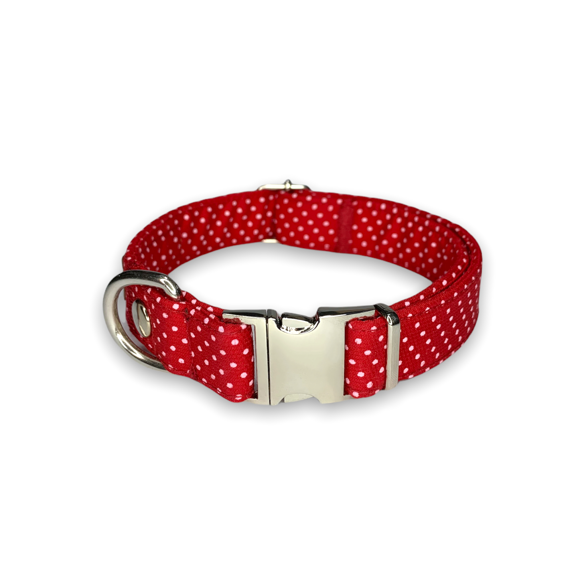 Collar for medium and large red dog model dotted red – Hygge Doggie